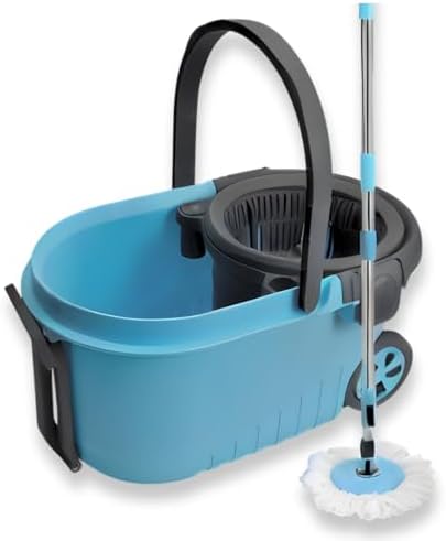 ESTABLISHED HOME Plastic Wringer Spin Mop, Easy in-Built Big Wheels ...