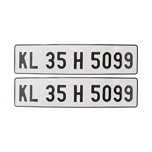 Front and Back RTO Aluminium Pressed Car Number Plates (Standard Size ...