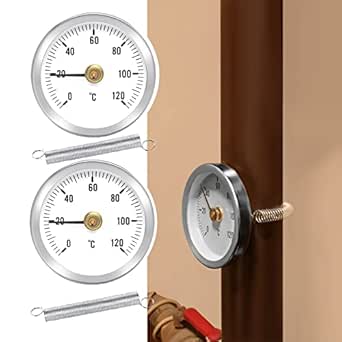 WTpin Pack of 2 Thermometers Heating Pipe, Pipe Thermometer ...