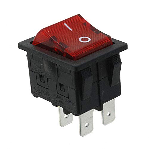 RBW2ABLKRILFF1, Switch Rocker Off ON DPST Quick Connect Curved Rocker ...