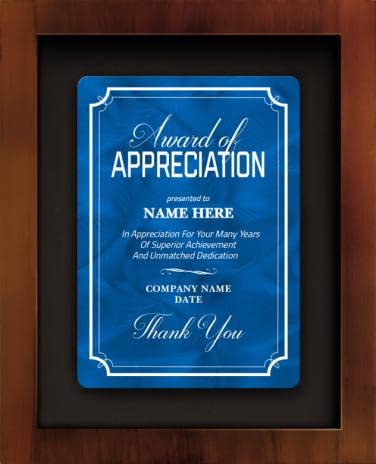 8.5"x10.5" Customized Shadow Box Frame, Appreciation Predesigned Shadow ...