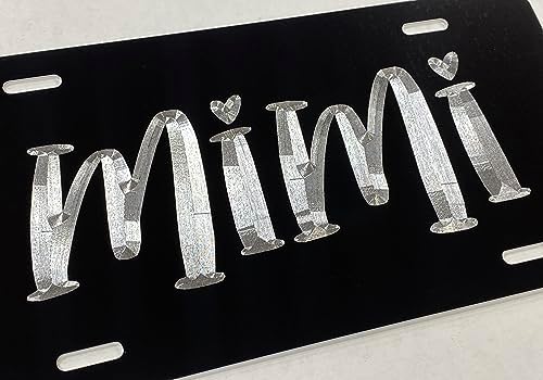 Amazon.com: Engraved Mimi Grandma Car Tag Diamond Etched Aluminum ...