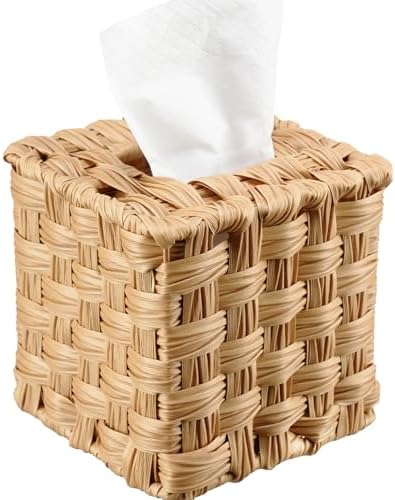 Amazon.com: NiHome Wicker Tissue Box Cover Square, Rattan Tissue Box ...