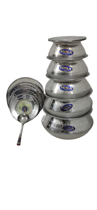 Buy Aluminium Tarkari Handi Mirror Finish Design Chetty/Handi/Pot with ...