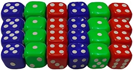 RSN Sales Plastic Large Jumbo 25mm Rounded Multi Colour Big Size Dice ...