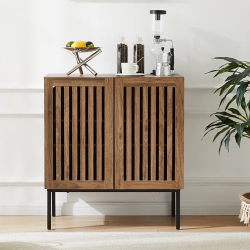 Amazon.com: Mericonia Grille Walnut Buffet Cabinet with Storage ...