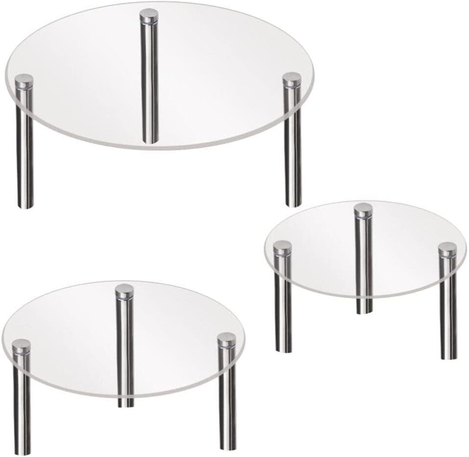 Amazon.com | Gadpiparty 3pcs Acrylic Cake Display Risers Round Dessert ...