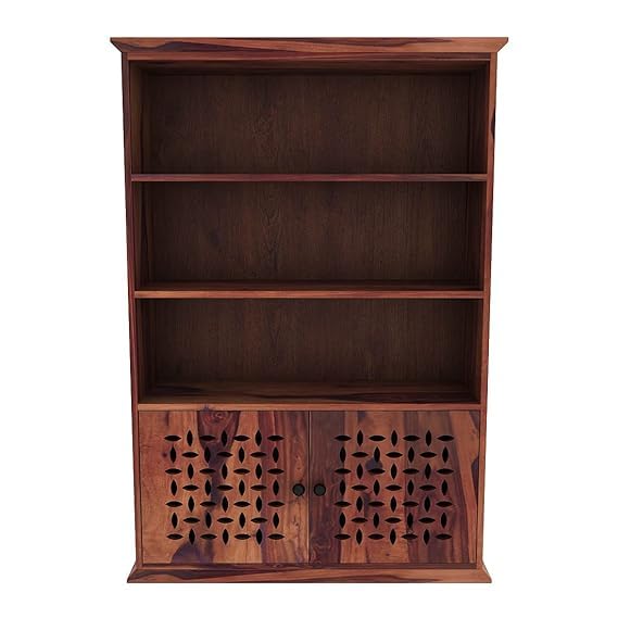 SNAP FURNITURE Solid sheesham Wood Book Shelf with Book Racks Storage ...