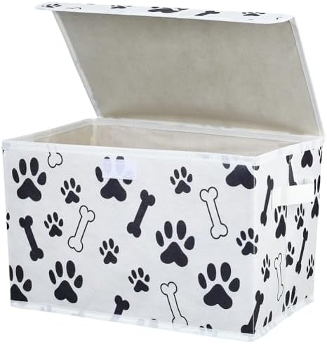 Amazon.com - PRESSINART Paw Print Storage Bin Dog Themed Storage Box ...