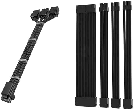 Amazon.com: AsiaHorse PSU Cable Extension Sleeved Kit, ATX Compatible ...