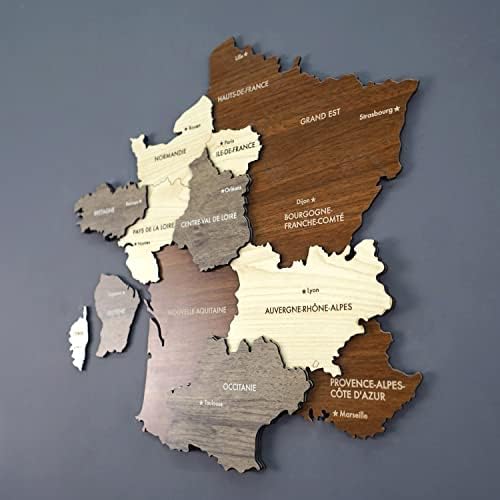 Amazon.com: Colorfull Worlds Multilayered Wooden 3D France Map, Gift ...