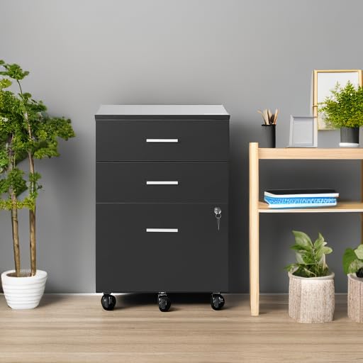 Snapklik.com : VEVOR File Cabinet, 3-Drawer Wood Filing Cabinet ...