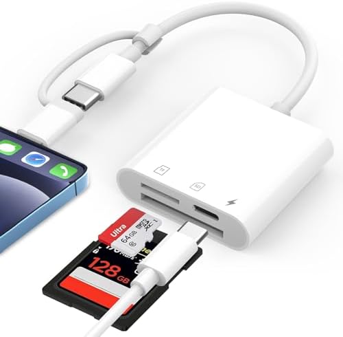 SD Card Reader for iPhone iPad, USB C SD Card Reader with Micro SD & SD ...
