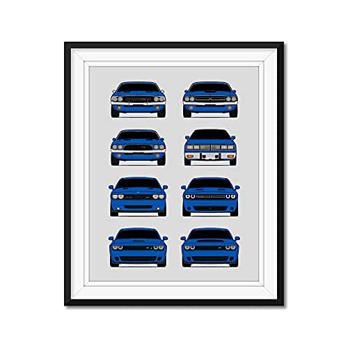 Amazon.com: Dodge Challenger Generations Inspired Car Poster - Handmade ...