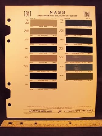 1941 NASH Paint Colors Chip Page: Nash Motor Corporation: Amazon.com: Books