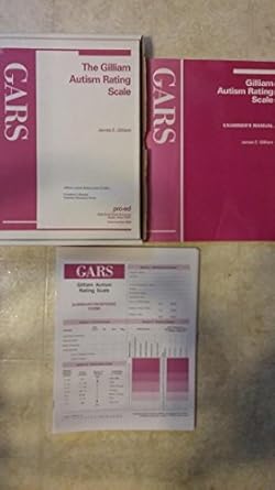 The Gilliam autism rating scale: GARS | Amazon.com.br
