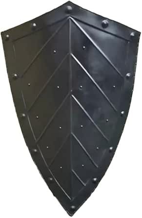 Amazon.com: Medieval Leaf Design Pointed Knight Shield - Crusader Steel ...