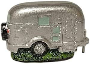 Amazon.com: Miniature SILVER CAMPER TRAILER Figurine, 2.25" Long ...