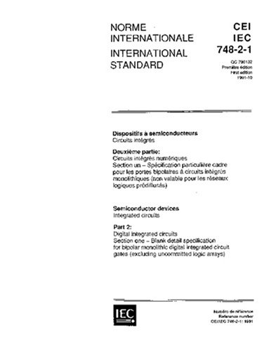 IEC 60748-2-1 Ed. 1.0 b:1991, Semiconductor devices - Integrated ...