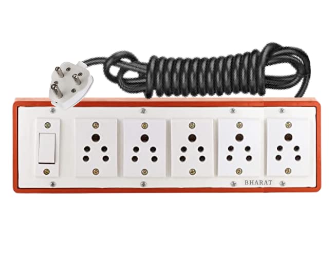 Buy Bharat Extension Cord [FIRE Proof] [Shock Proof] with Multiplug 5 ...