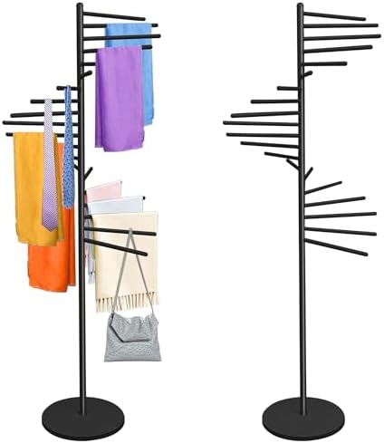 Amazon.com: ZZYYZZ Scarf Display Stand, 67" 30 Rods Spiral Scarf Holder ...