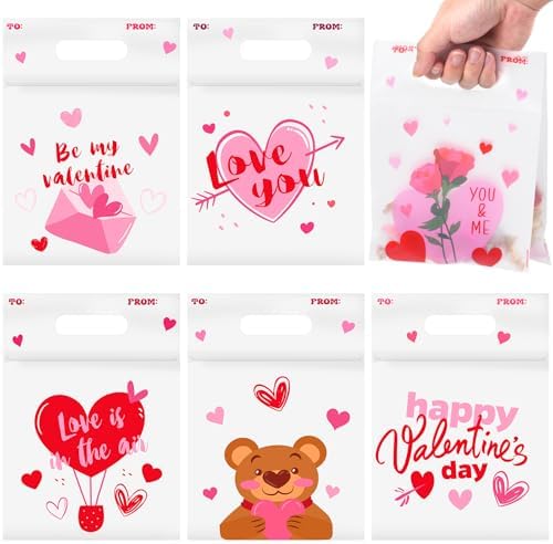Amazon.com: Hallswl 48Pcs Valentines Day Gifts Bags,Valentines Themed ...