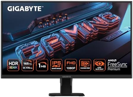 GIGABYTE GS27F 27 Inches SS IPS, 1920 X 1080(FHD), 165Hz/OC 170Hz, 1Ms ...
