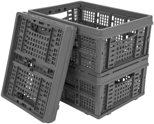 Amazon.com : VECKYJL Plastic Milk Crates, Collapsible Storage Crate ...