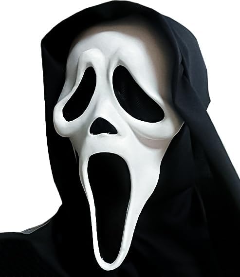 MEMOVAN Halloween Mask Halloween Scream Ghost Head Face Mask Novelty ...