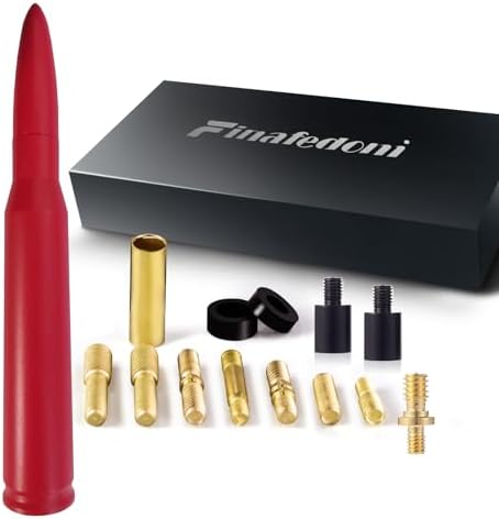 Amazon.com: 50 Cal Bullet Antenna Red Bullet Antenna Truck Car Antenna ...