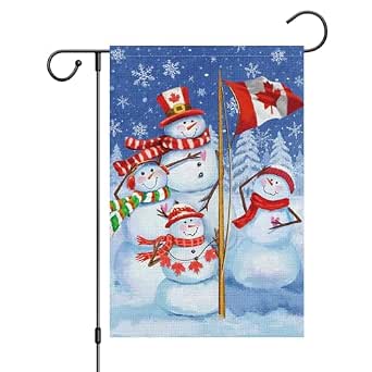 Louise Maelys Winter Snowman Garden Flag 12x18 Double Sided, Burlap ...