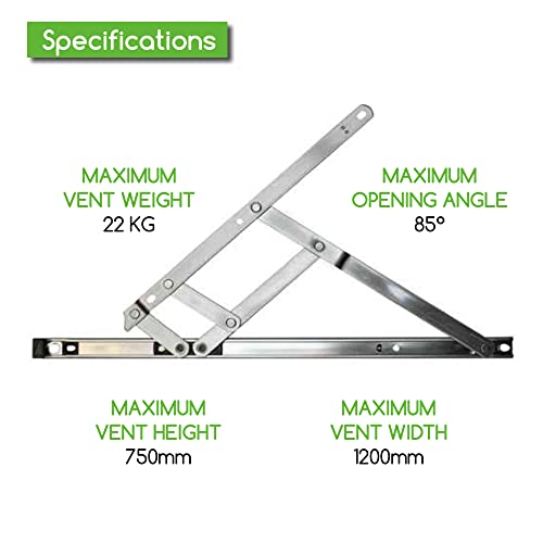 Genius 16” (400mm) Retrofit UPVC Window Friction Stay Hinges Top Hung ...