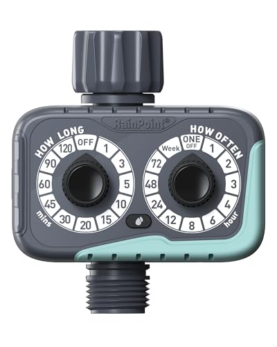 RAINPOINT Sprinkler Timer, 2 Dial Garden Hose Water Timer Automatic ...