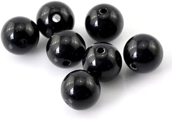 Amazon.com: 400 Round Black Acrylic Beads 10mm Diameter with 1.8mm Hole ...