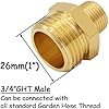 Amazon.com : Uenede 2PCS Brass Garden Hose Adapter 3/4"GHT Male to 3/8 ...