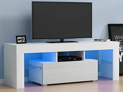 Panana 100cm Modern TV Unit Led Lights Cabinet Stand Matt & High Gloss ...
