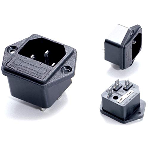 New Panel Mounted 3 Pin IEC 60320 C14 Inlet Male Power Plug 15A AC 250V ...