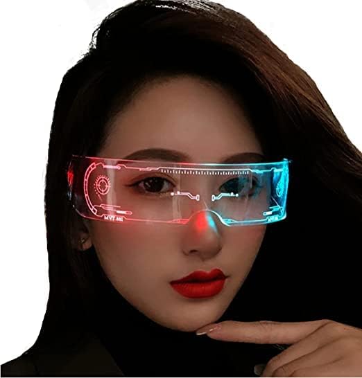 AUGEN LED Glasses, Bluetooth APP Connected LED Display Smart Glasses ...