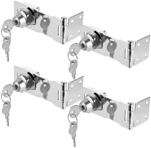 CYEAH 4 Set Keyed Hasp Locks, 4 inch Hasp Locks with Keys, Twist Knob ...
