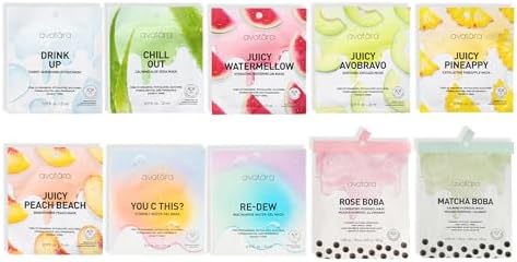 Amazon.com : Avatara Sheet Mask Set, Facial Mask Variety Set of 10 ...