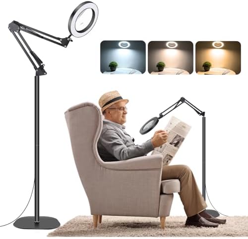 Amazon.com: 10X 20X Large Floor Magnifying Glass with Light and Stand ...