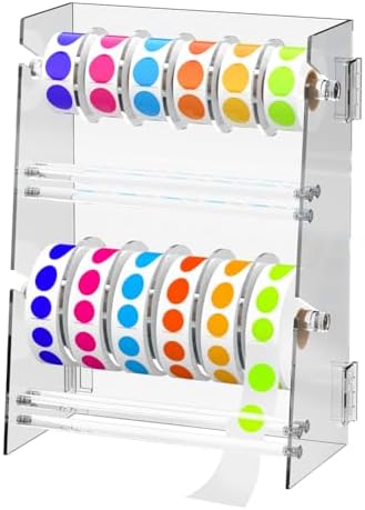 Amazon.com : Acrylic Sticker Roll Dispenser Holder - Double-Layer Disks ...