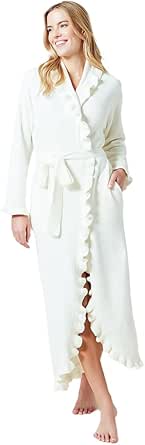 Softies Women's Ultra Soft Ruffle Ankle-Length Chenille Robe ...