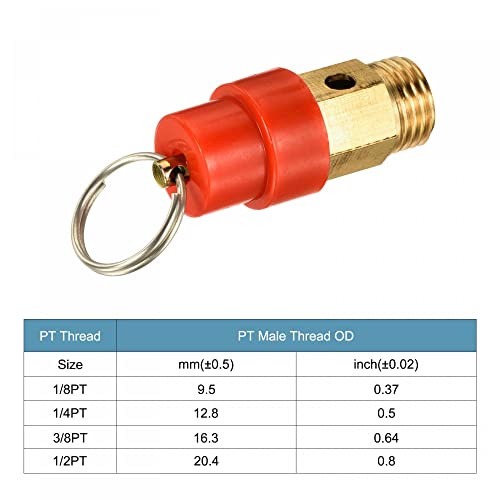 uxcell Air Compressor Pressure Valve Release 1/4PT Male Threaded 225 ...