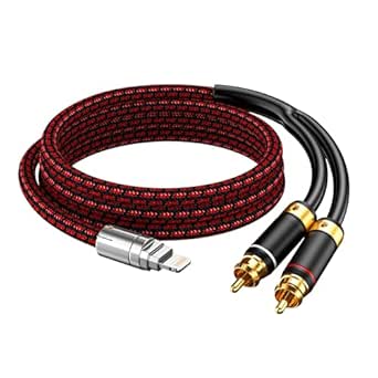 Amazon.com: Primeda Audiophile Lighting to 2 RCA Cable -2.5FT Audio Aux ...