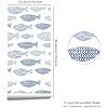 Alwayspon 250.6cmx38.6cm Blue Fish Adhesive Wallpaper, Peel and Stick ...
