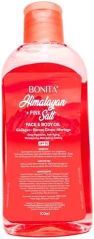 Amazon.com : BONITA Himalayan Pink Salt Face & Body Oil SPF30 100ml ...