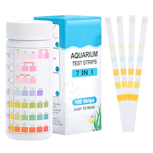 LUNEKUCK 7 in1 100PCS Aquarium Test Strips Fish Tank Pond Test Strips ...