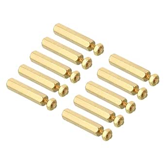 PATIKIL 20mm+6mm M2.5 Standoff Screws, 40 Pack Brass Hex PCB Standoffs ...