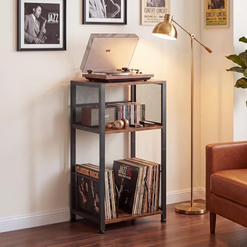 Amazon.com: DUMOS 3 Tier Side Table, 1 Pack Record Player Stand with ...